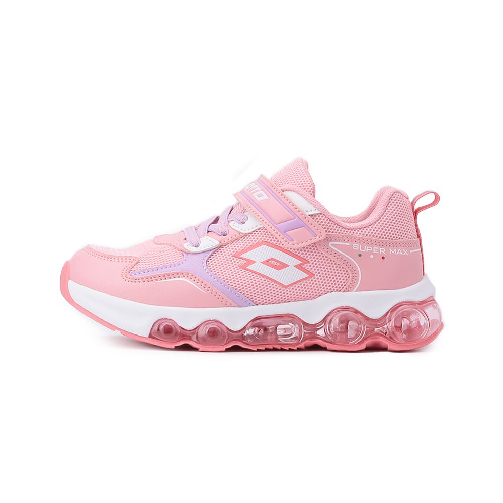 LOTTO SUPER MAX 彈力氣墊運動跑鞋 粉 LT4AKR8453 大童鞋 - 鞋全家福